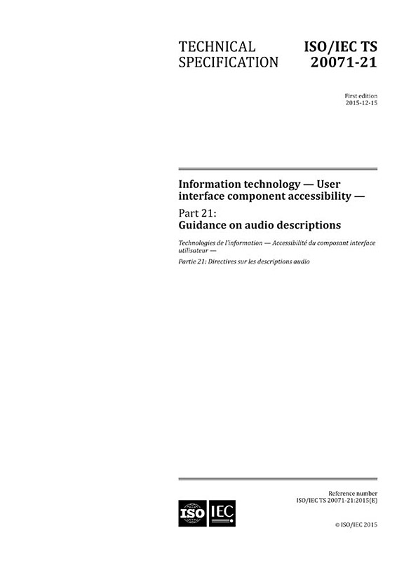 ISO/IEC TS 20071-21:2015 - IEC-Normen - VDE VERLAG